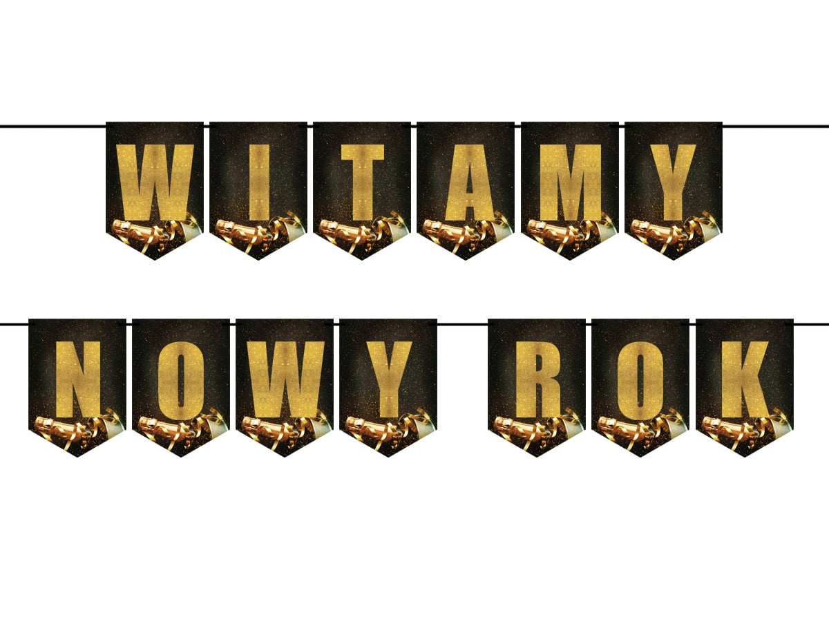 Duża girlanda baner flagi Witamy Nowy Rok | DEKORACJE \ GIRLANDY ...