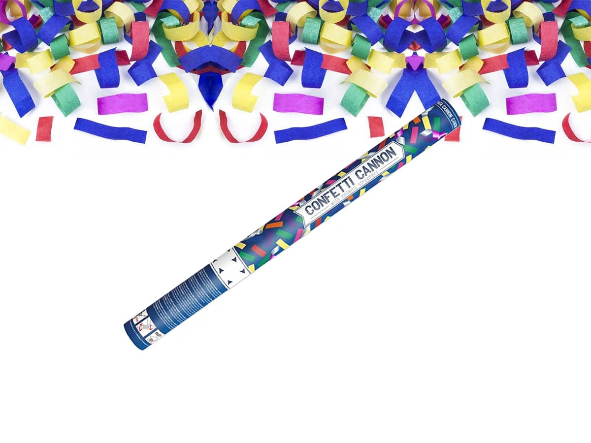 Shooting tube - confetti and metallic streamers - 60 cm - 1 pc. | PARTY ...