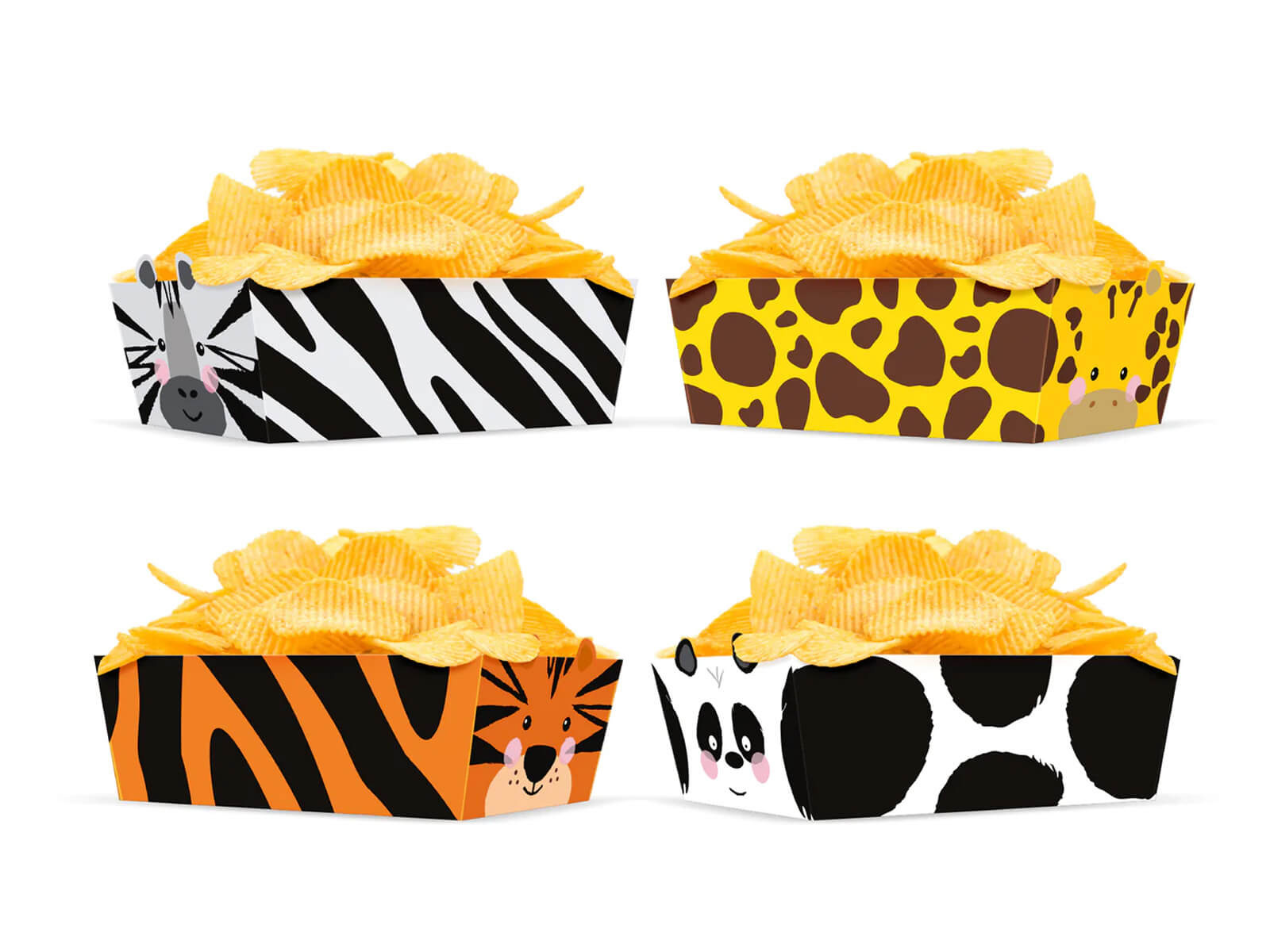 Animal Chip Boxes - 4 pcs. | TABLEWARE, CUPS, CUTLERY \ PUDEŁKA NA ...